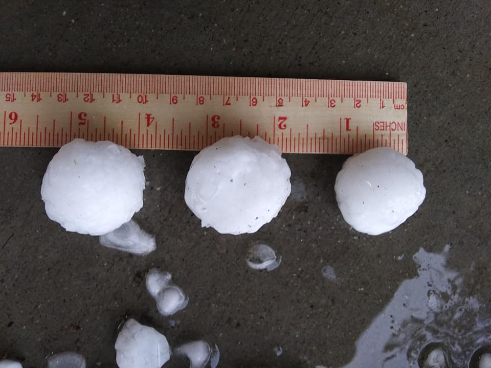 Severe thunderstorm with golf ball-sized hail hits Valier